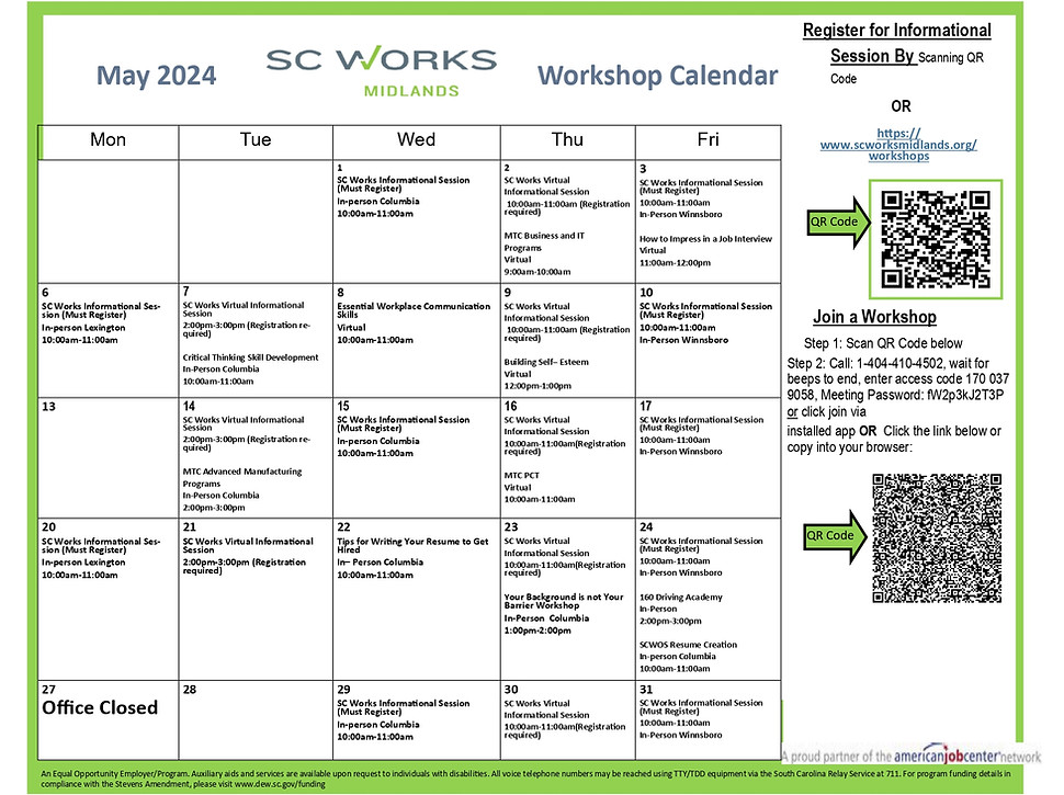 Workshops | SC Works Midlands